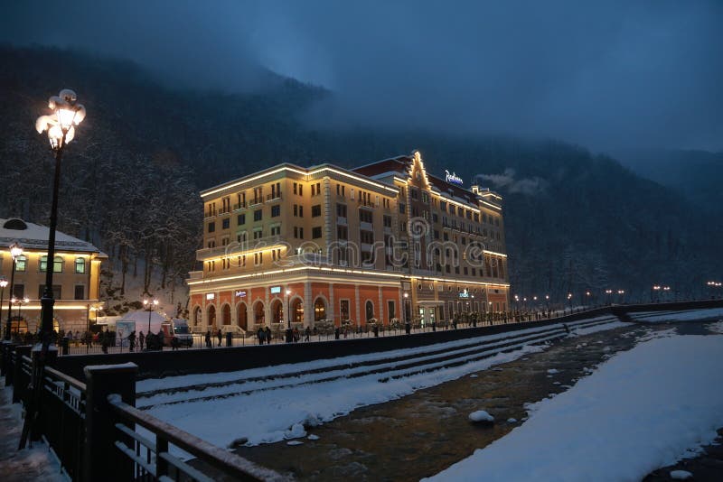 Rosa Khutor editorial photo. Image of holiday, chalets - 80669831
