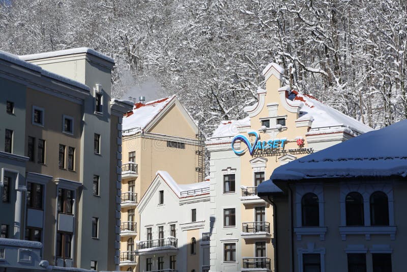 Rosa Khutor editorial image. Image of rosa, khutor, hotels - 80653810