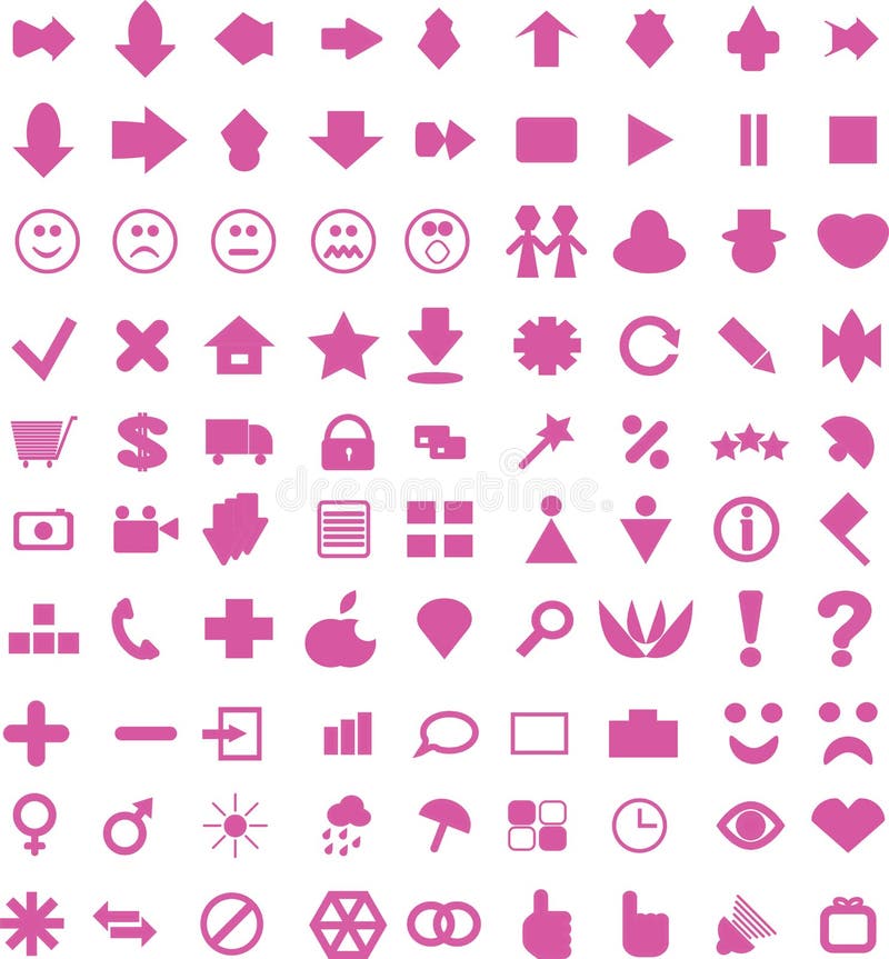 Rosa Pfeile Gezeichnet in Verschiedene Formen Und in Richtungen Vektor ...