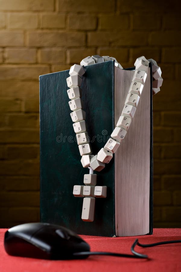 Rosary Made from Computer Keyboard Stock Image - Image of catholic ...