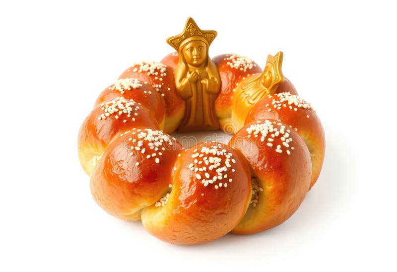 Rosca De Reyes, Mexican Three Kings Bread, Isolated Stock Illustration ...