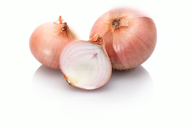 Roscoff Onions Slice Group on White Stock Photo - Image of bottom ...