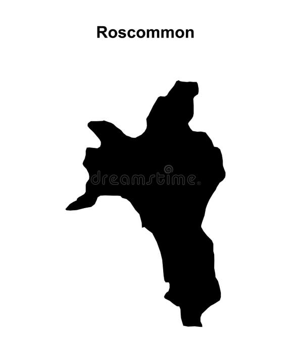 Roscommon outline map stock vector. Illustration of comain - 360435110