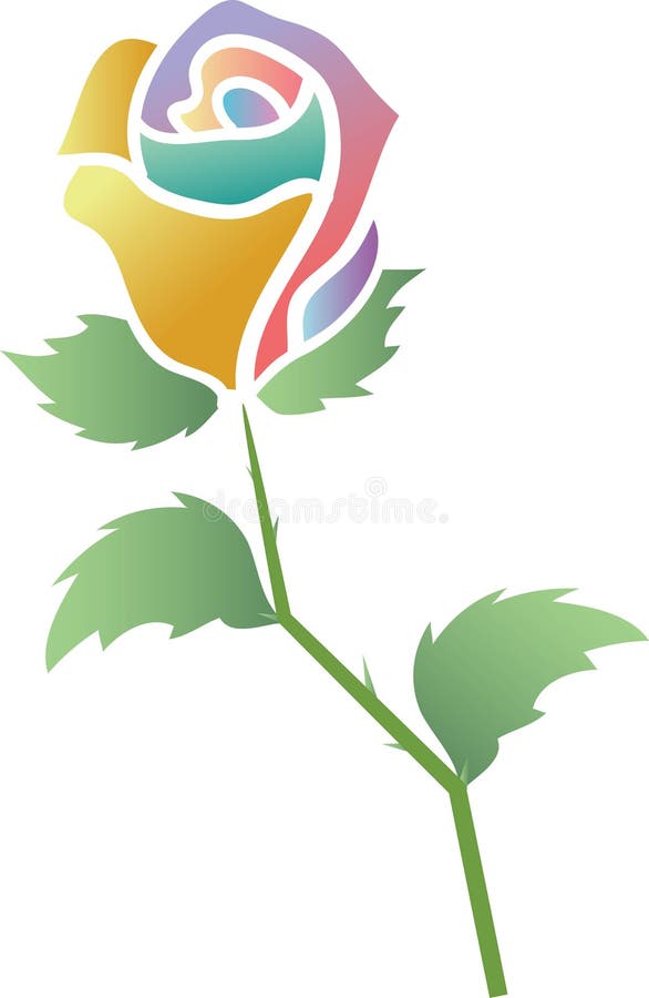 Rainbow color rose stock vector. Illustration of chunks - 44360089