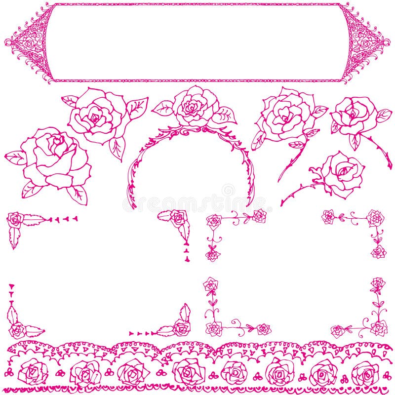 Rose ilustración del vector. Ilustración de marco, floral - 42609084