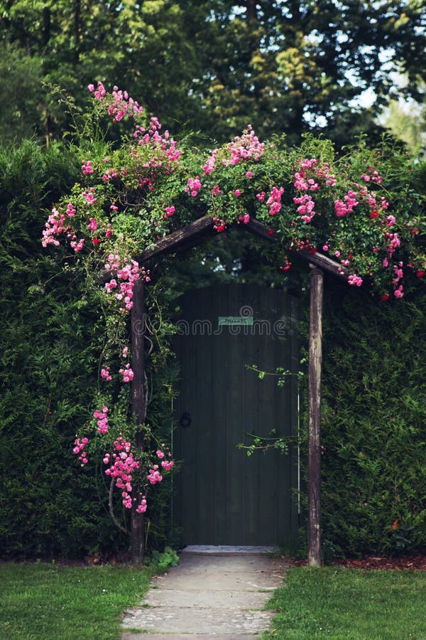 Rose Arch stock photo. Image of arch, gate, landscape - 83834676