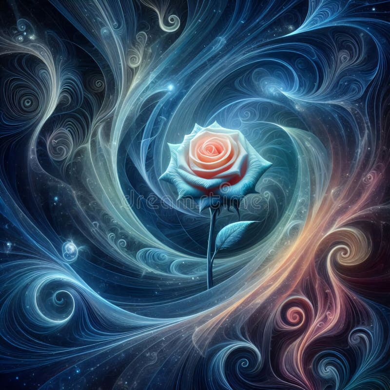 Rose, Art Image According To Light Style Stock Illustration ...