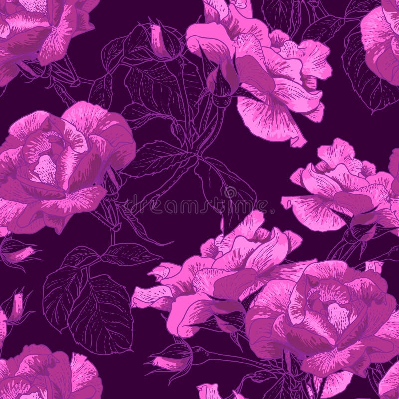 Rose Background Sem Emenda Bonita Ilustração do Vetor - Ilustração de ...