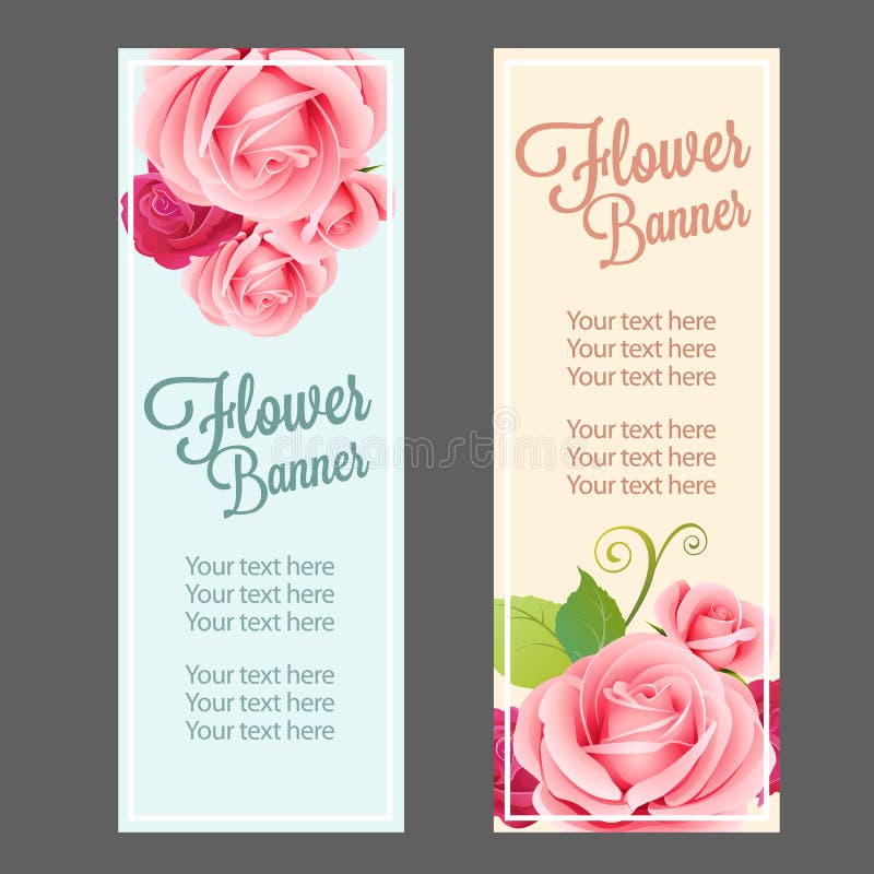 Rose banner template stock vector. Illustration of beautiful - 76030163