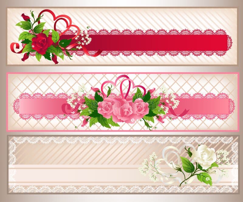 Rose banners set stock illustration. Illustration of flower - 25150976