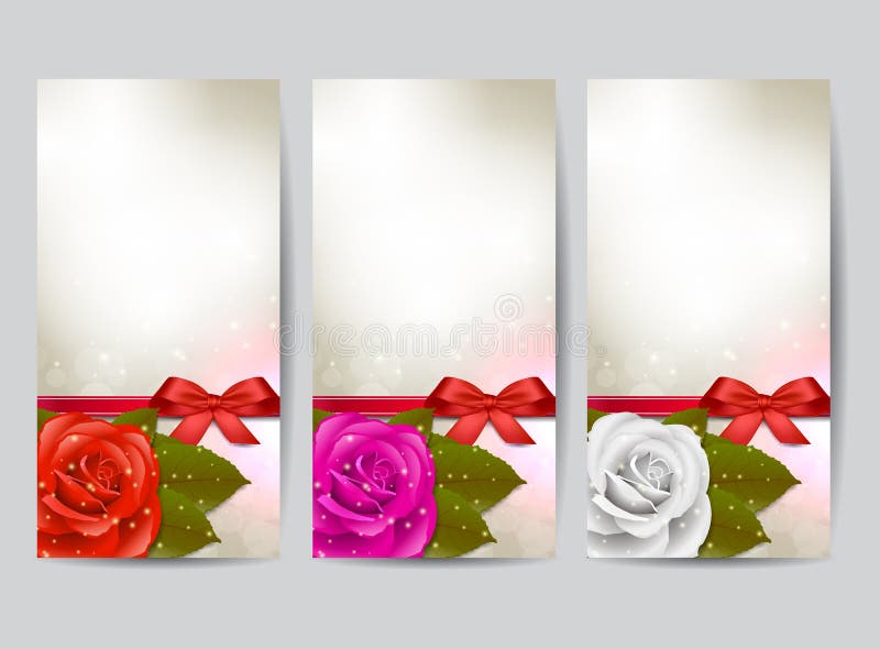 Rose banners stock vector. Illustration of card, element - 48199489