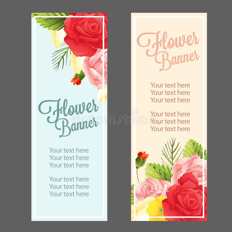 Rose banners stock vector. Illustration of banner, blossom - 75644198