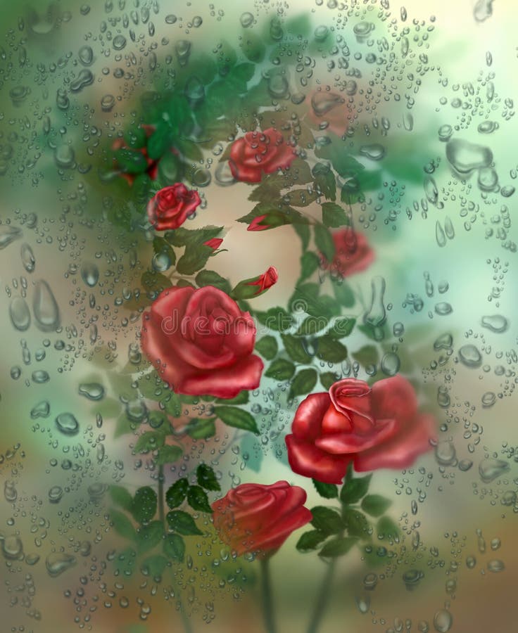 A Rose from Behind stock illustration. Illustration of clipart - 147770461