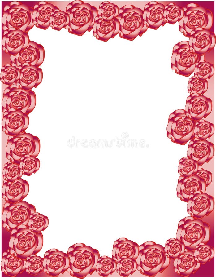 Rose Border stock vector. Illustration of mauve, valentines - 10292719