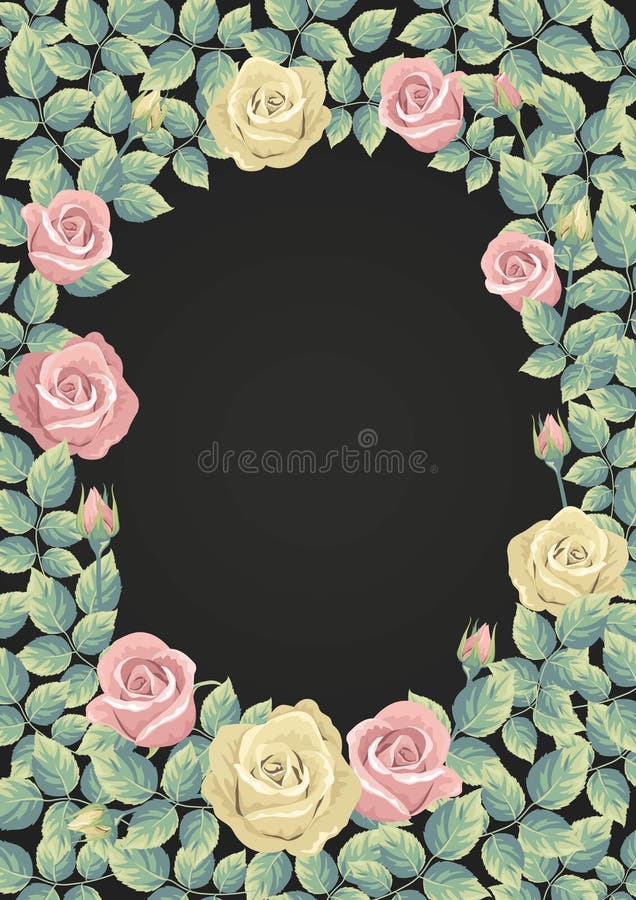 Rose Border Poster Design. Vector Illustration Decorative Design Stock ...