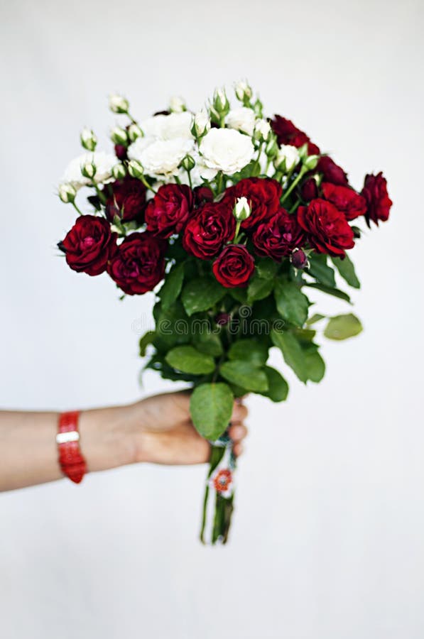 Rose Bouget Flower Red White, Brides Bouquet with Purple, Pink and ...