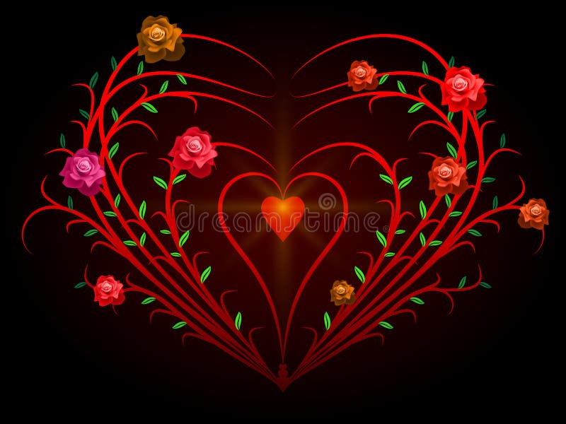 Rose Bush stock vector. Illustration of bright, love - 48699243