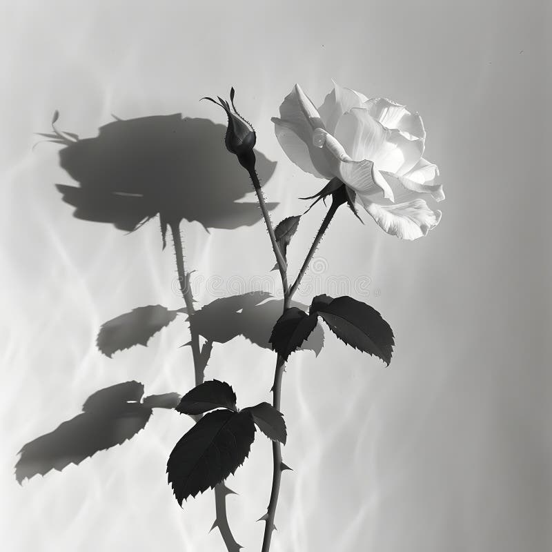 Rose with cast shadows stock illustration. Illustration of glass ...