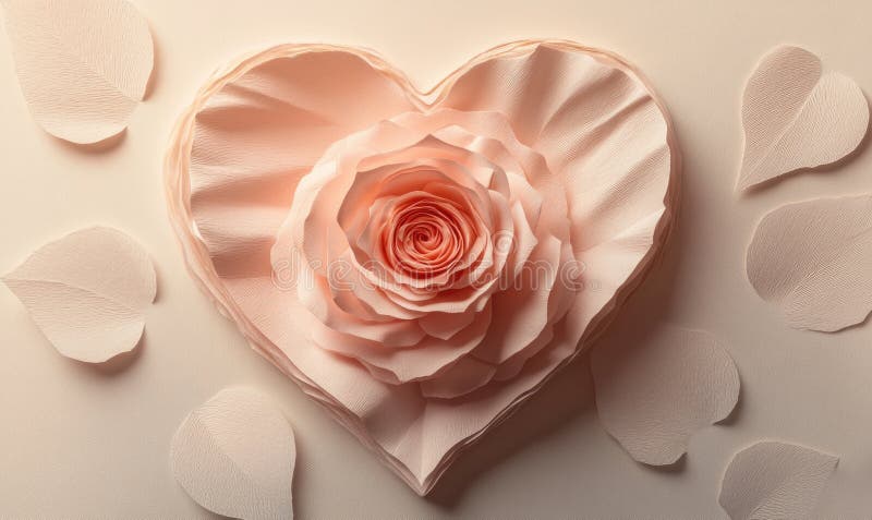 A Rose is in the Center of a Heart Shape Stock Photo - Image of petal ...