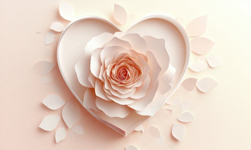 A Rose is in the Center of a Heart Shape Stock Photo - Image of gift ...