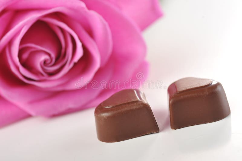 Rose and chocolate stock photo. Image of color, pink - 12578714