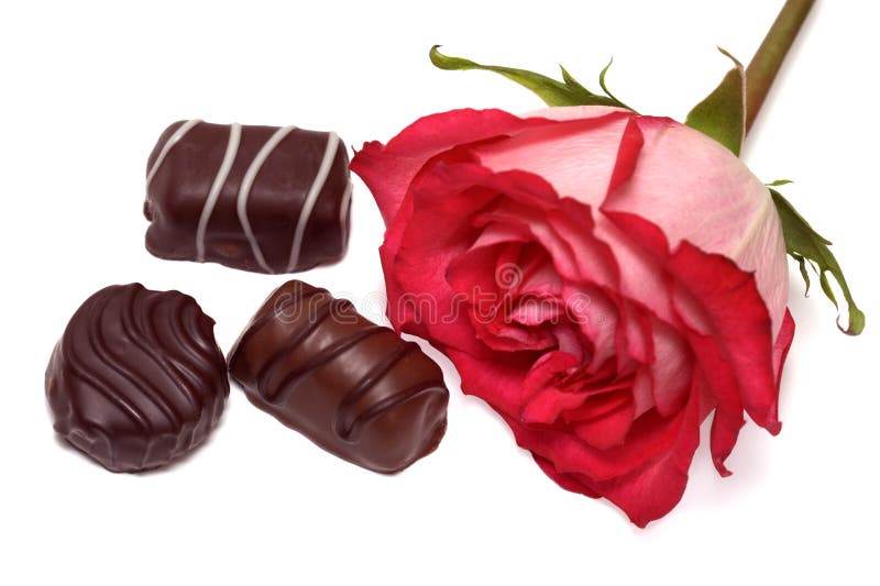 Rose and chocolate stock photo. Image of three, fondant - 7810352
