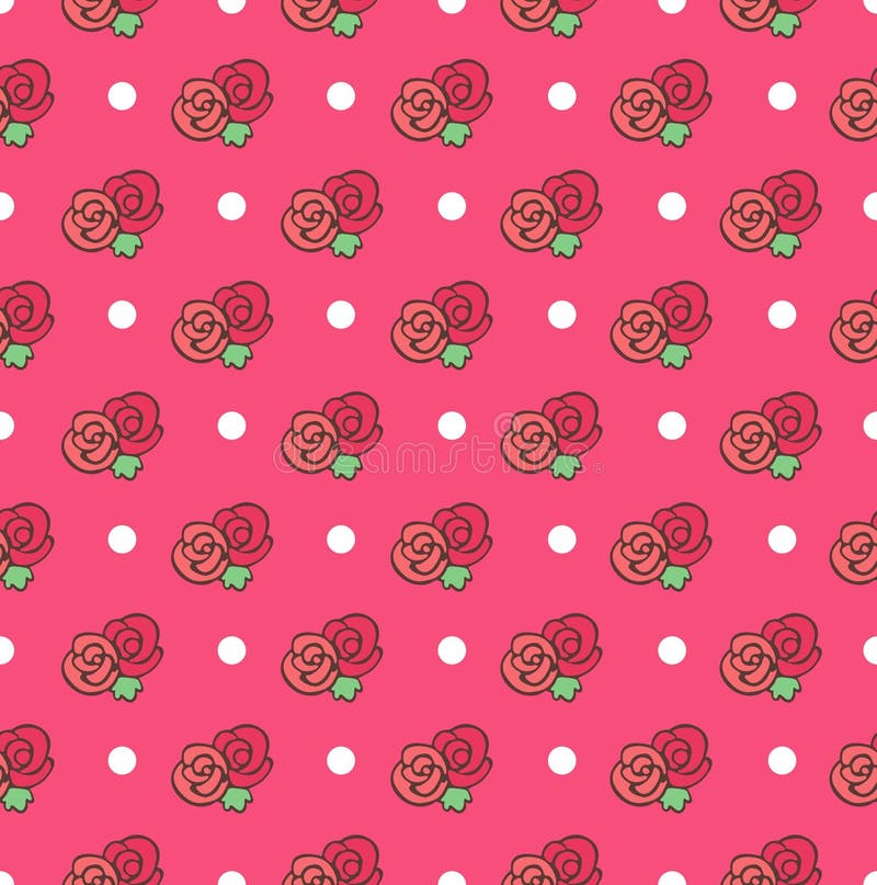 Graphic Rose and Circle Fabric Pattern 2 Stock Vector - Illustration of ...