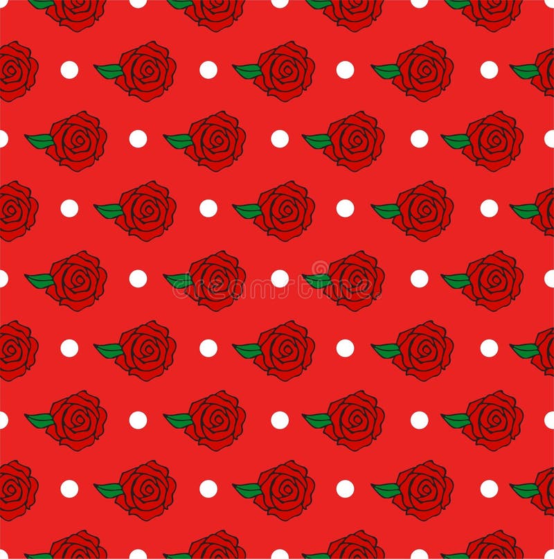 Graphic Rose and Circle Fabric Pattern 3 Stock Vector - Illustration of ...