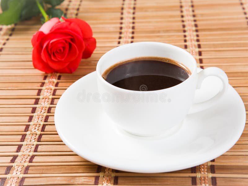 Rose and coffee stock image. Image of morning, roses - 33561377