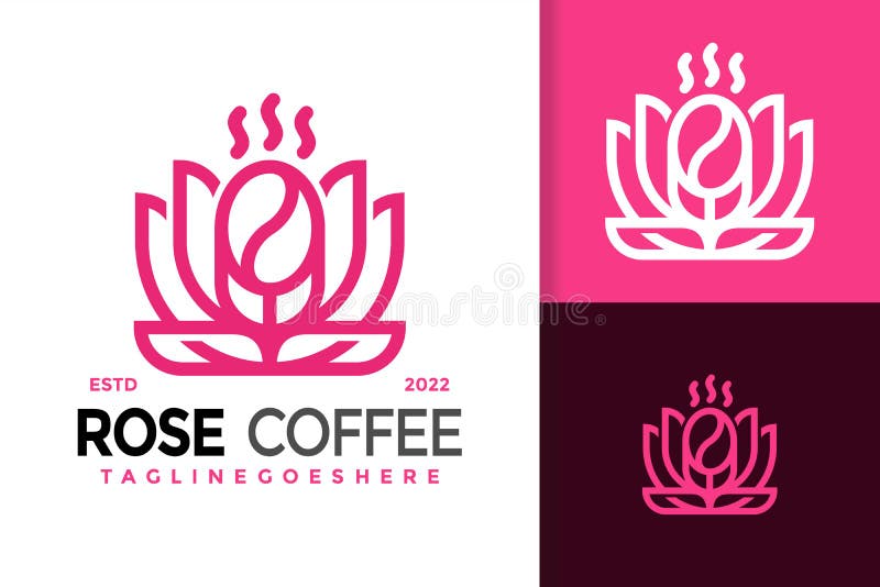 Rose Coffee Logo Design, Brand Identity Logos Vector, Modern Logo, Logo ...
