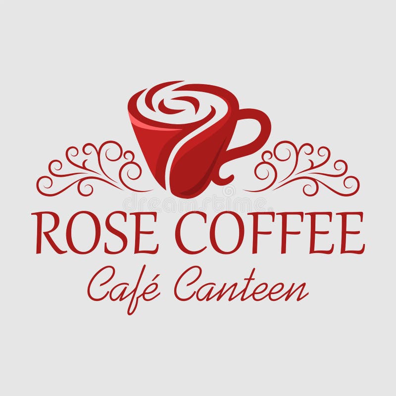 Rose coffee red logo stock vector. Illustration of isolated - 226783320