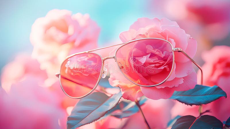 Rose - Colored Glasses Symbolize Naivety Stock Image - Image of ...