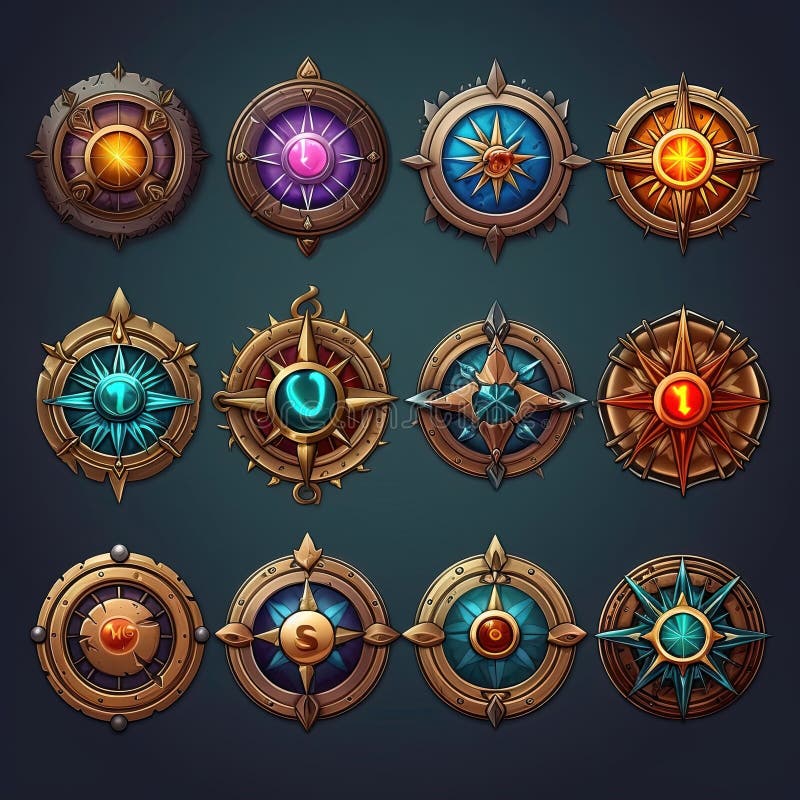 Element Compass Game Ai Generated Stock Photo - Image of sign, compass ...