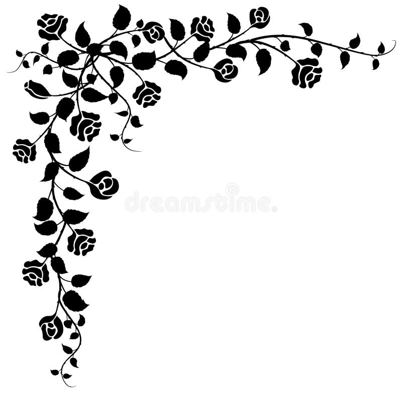 Rose corner stock vector. Illustration of drawing, fashioned - 5263626