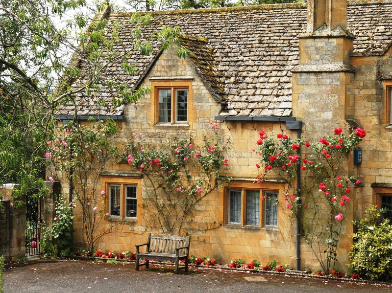 Traditional Stone Medieval English Village House Stock Image - Image of ...