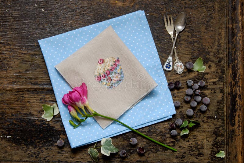 Rose cupcake Doily flower stock photo. Image of gourmet - 52068742