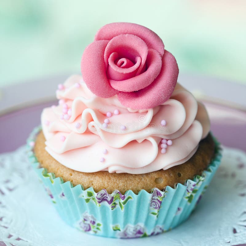 Rose cupcake stock image. Image of roses, luxury, iced - 22066869