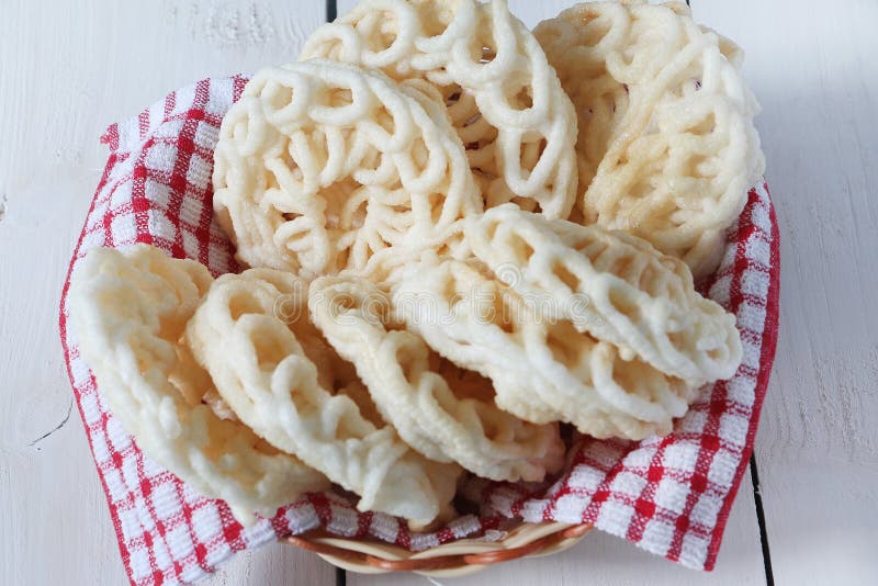 Rose Curly Shape Tapioca Cracker Stock Image - Image of indonesia ...