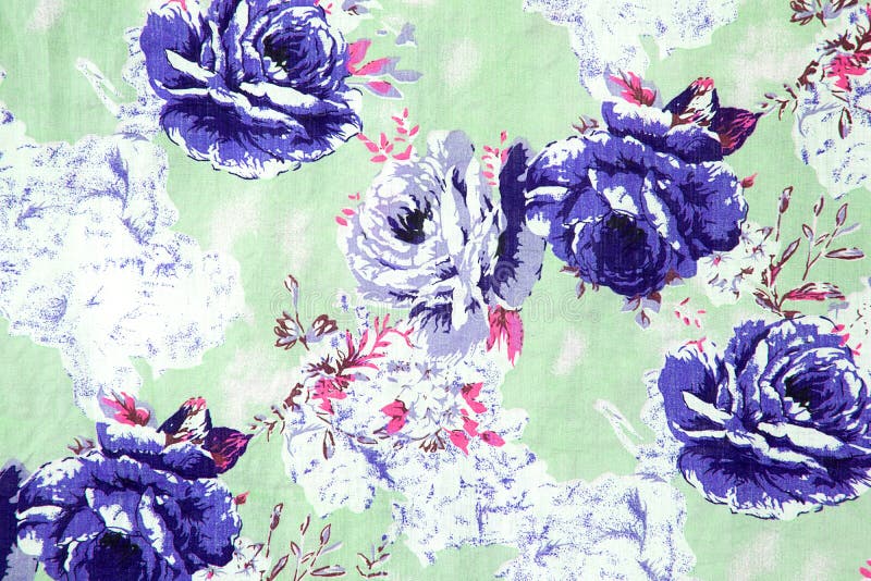 Rose Design Seamless Pattern on Fabric As Background Stock Illustration ...