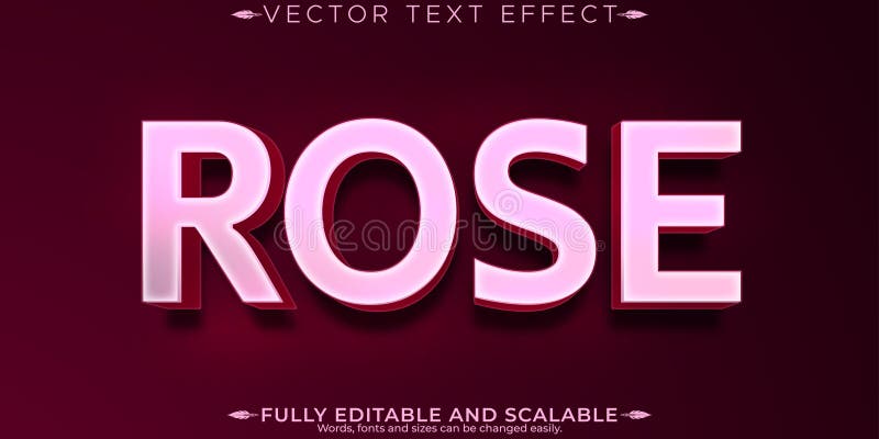 Rose Editable Text Effect, Editable Pink and Flower Text Style Stock ...