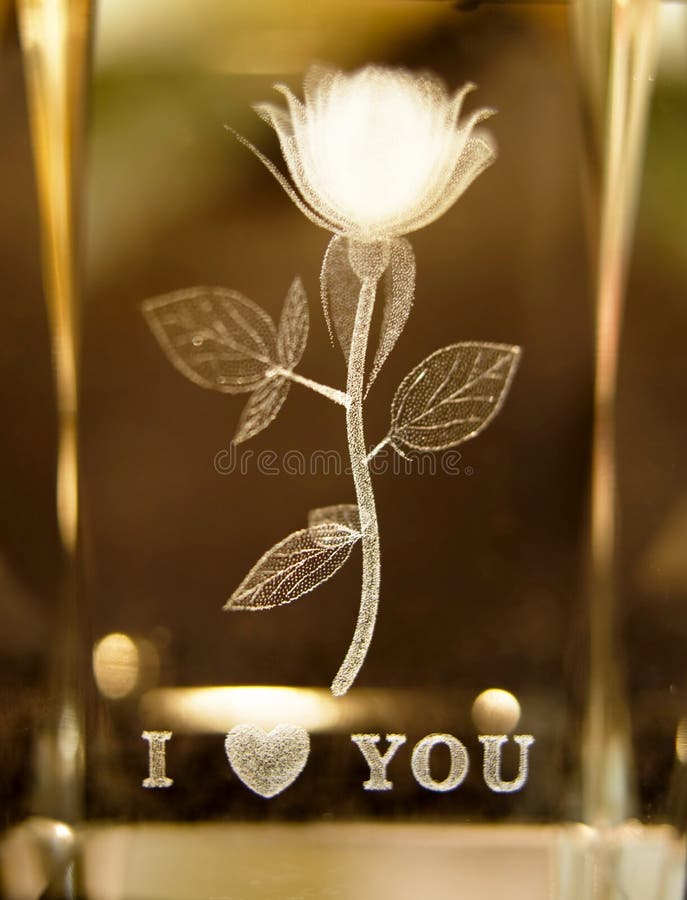 Rose etched in glass stock photo. Image of rose, abstract - 7069542