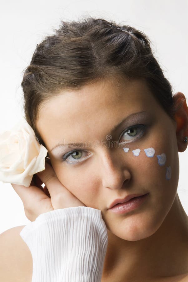 The rose and the face stock image. Image of fresh, look - 4705005