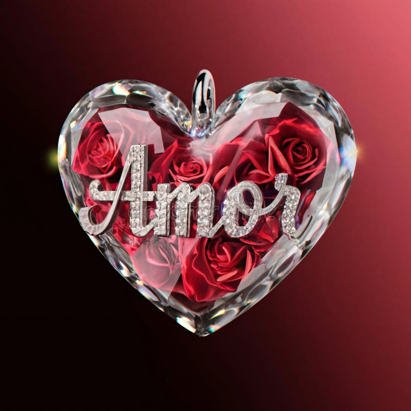 Crystal heart pendant stock illustration. Illustration of symbol ...