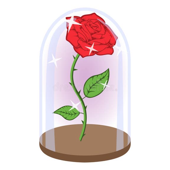 Rose in a Flask of Glass. Vector Illusration Stock Illustration ...