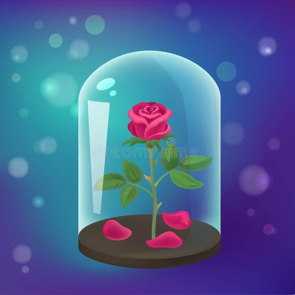 Rose in the Flask. Vector Illustration. Stock Vector - Illustration of ...