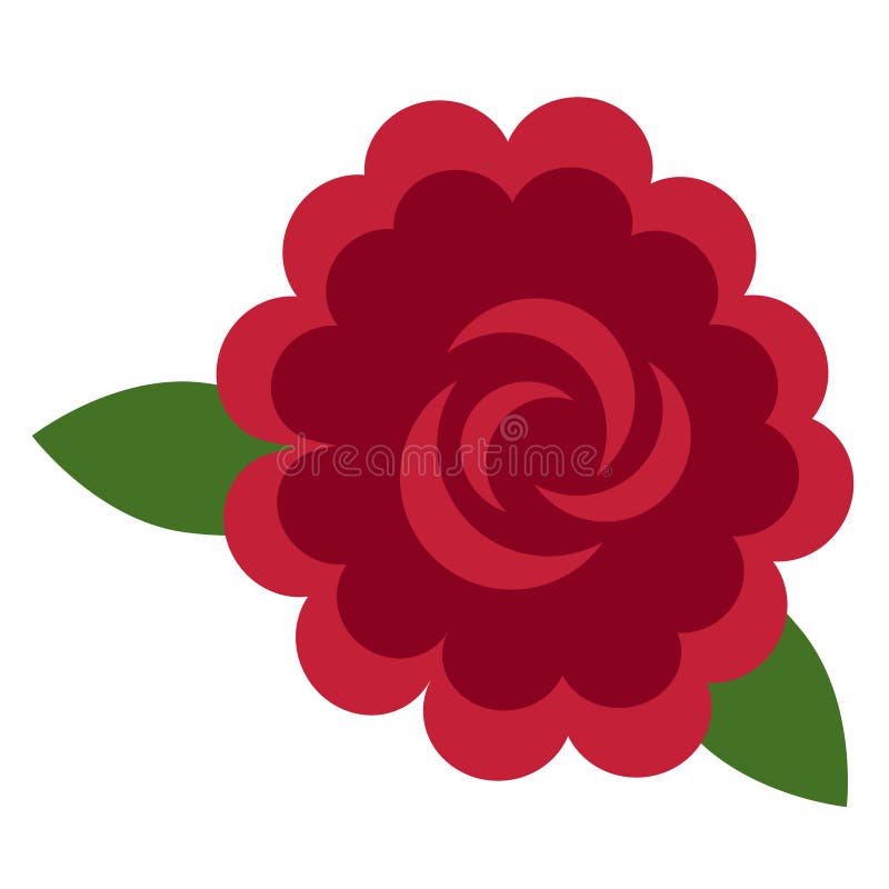 Rose Flat Illustration on White Stock Vector - Illustration of bright ...