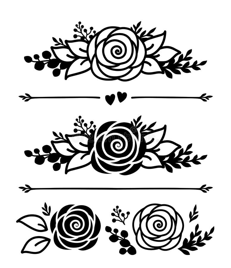 Rose Silhouette Border