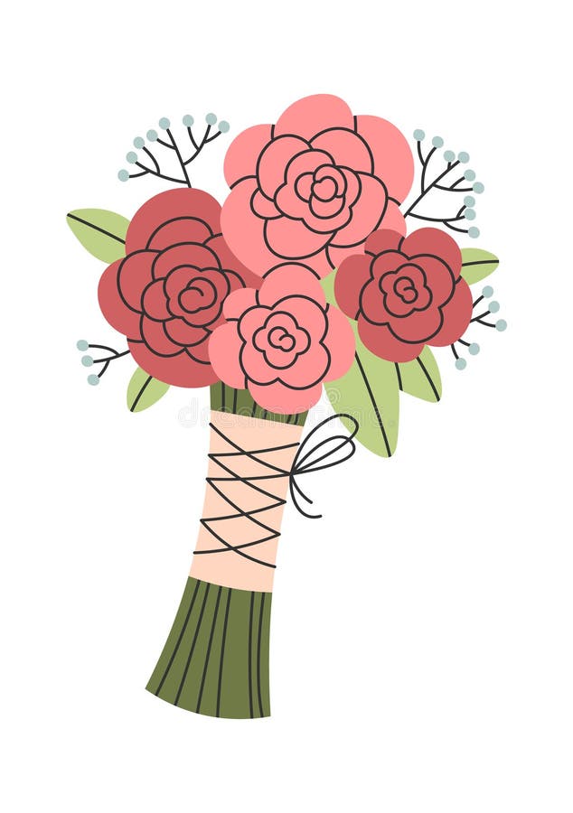 Rose Flower Bouquet stock vector. Illustration of flower - 275436496