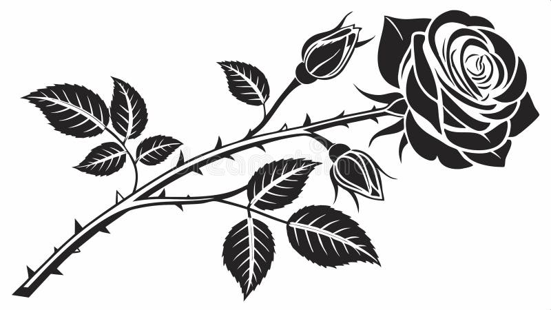 Rose Flower Branch Design, Classic Botanical Element Vector Design ...