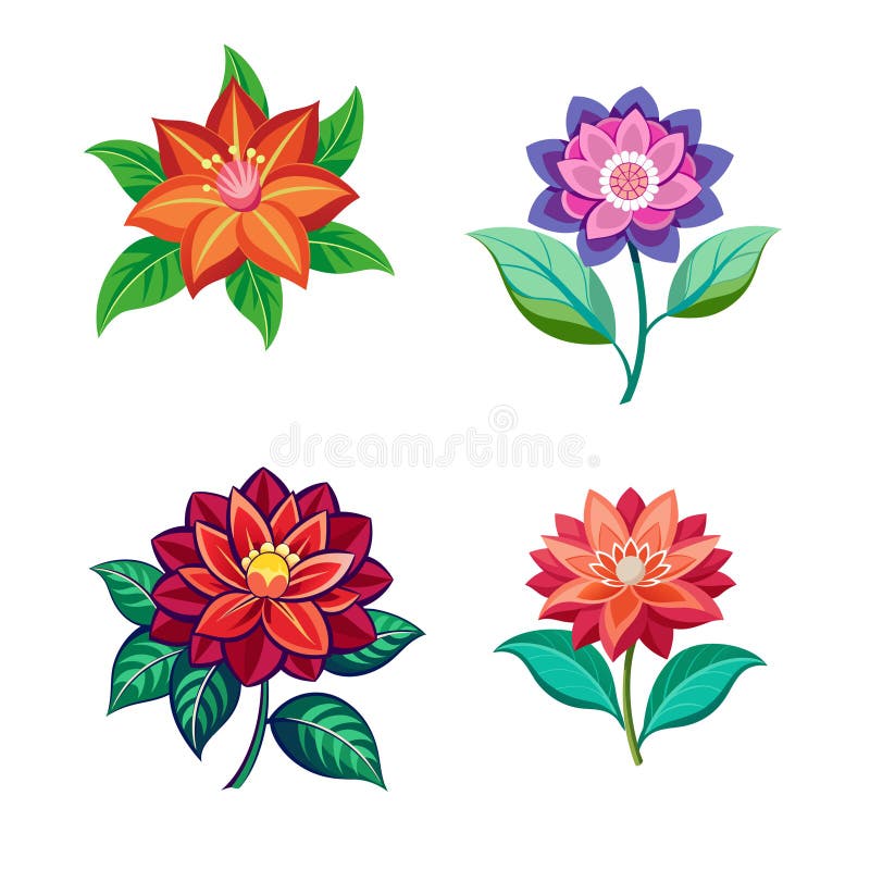 Rose flower carton style stock vector. Illustration of style - 326734222